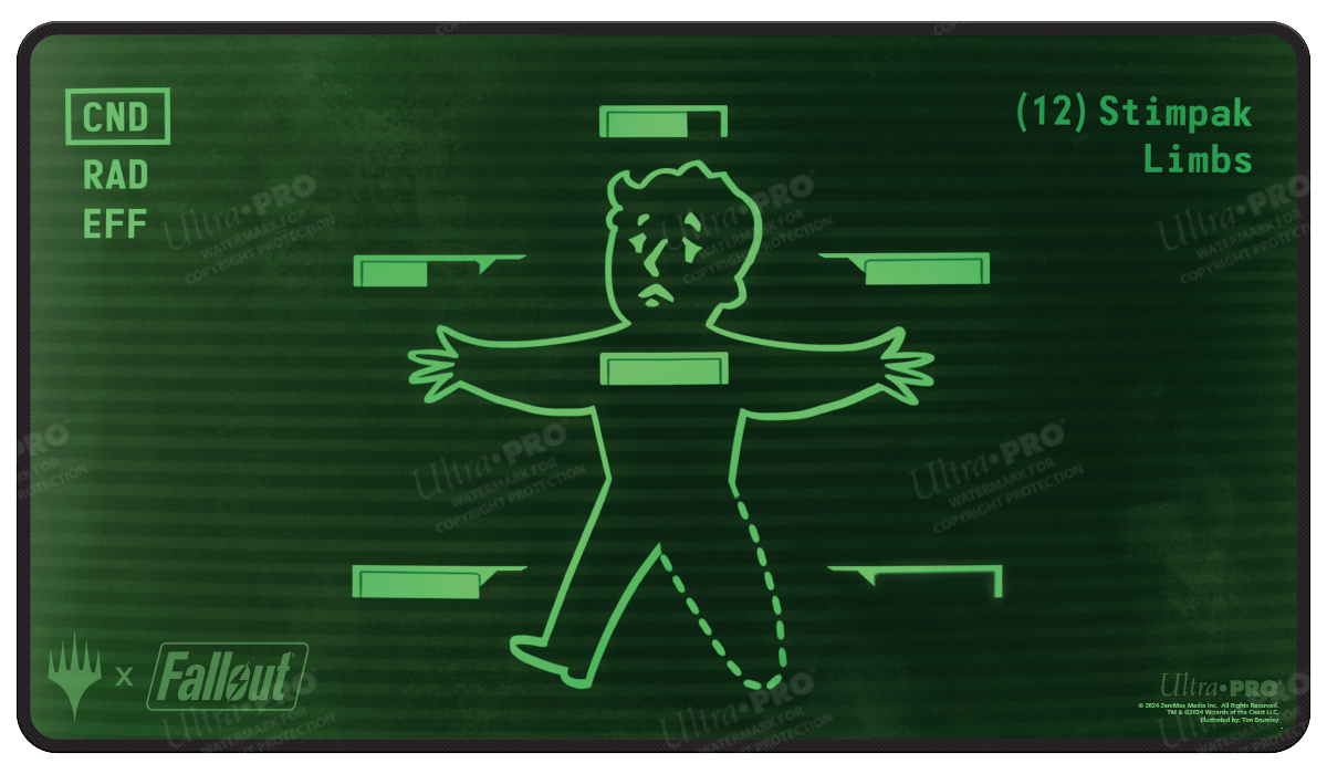 Fallout Inventory Management Black Stitched Standard Gaming Playmat for ...