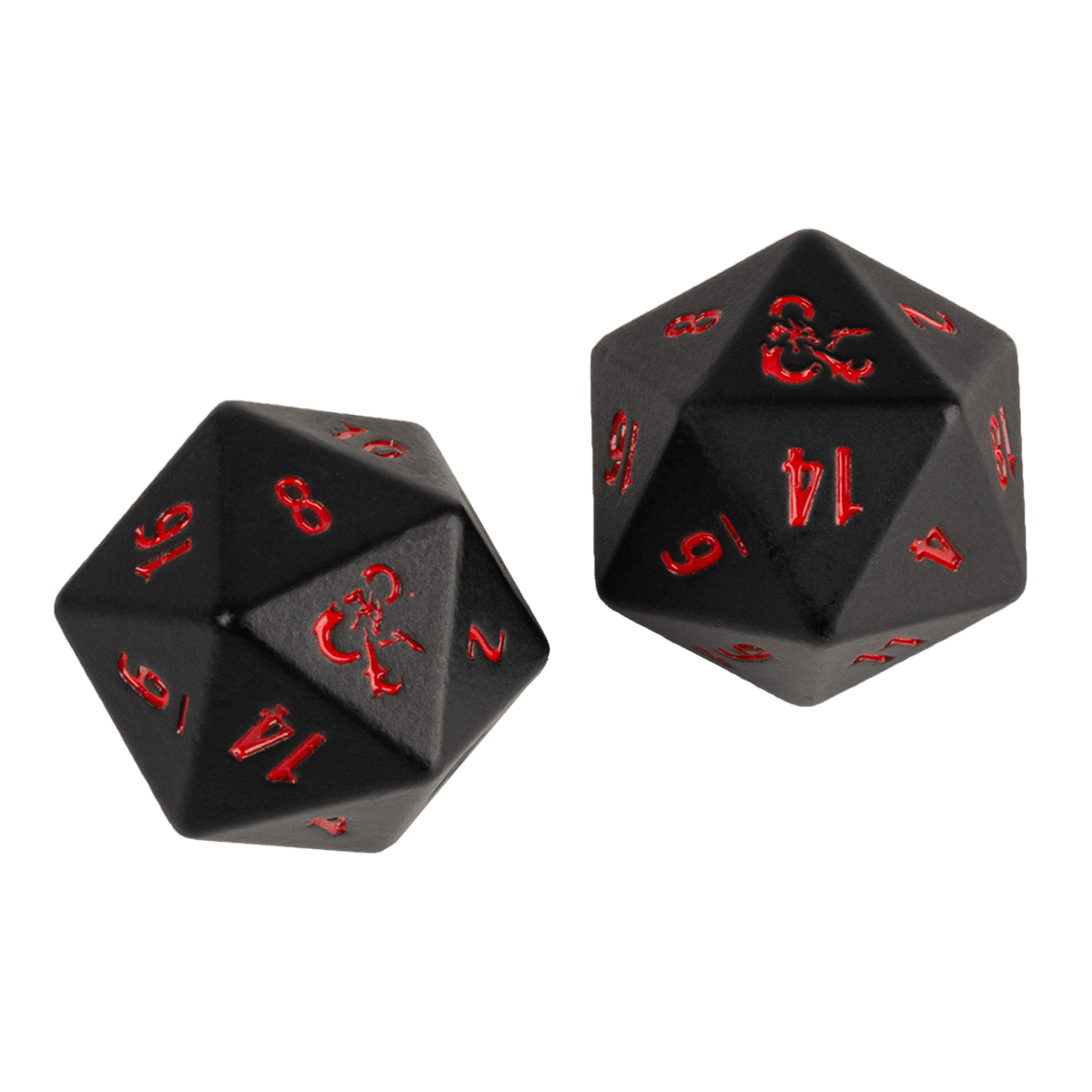 Heavy Metal Black and Red D20 Dice Set (2ct) for Dungeons & Dragons ...