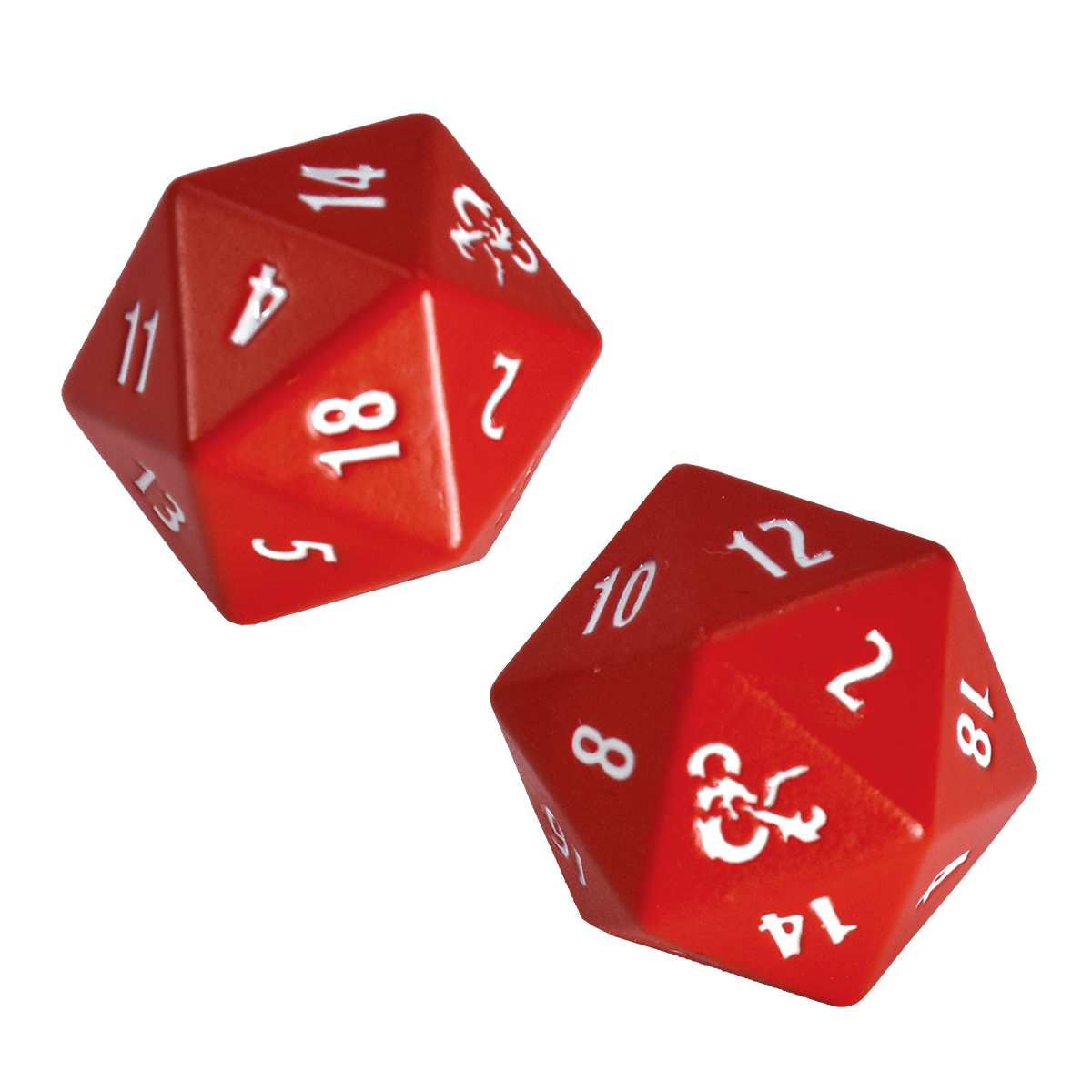 Heavy Metal Red and White D20 Dice Set (2ct) for Dungeons & Dragons ...